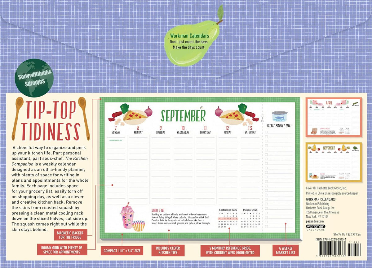 THE KITCHEN COMPANION PAGE-A-WEEK CALENDAR 2025 - WORKMAN CALENDARS – Jerrol's