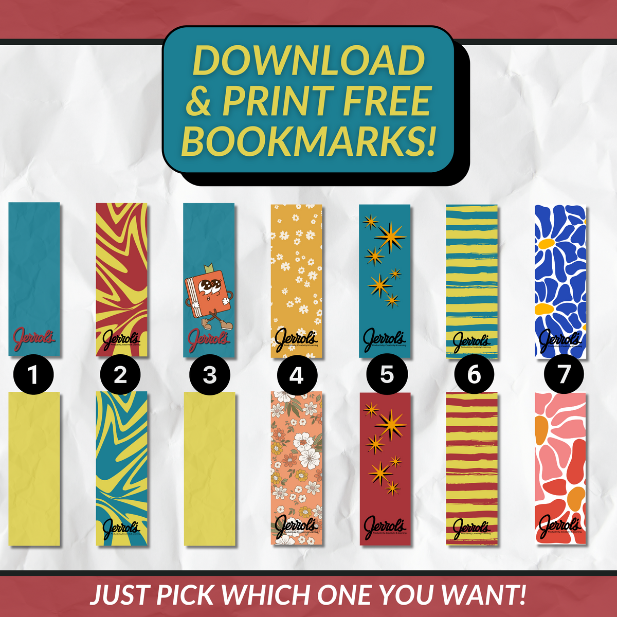 Free Bookmarks - Download & Print! – Jerrol's