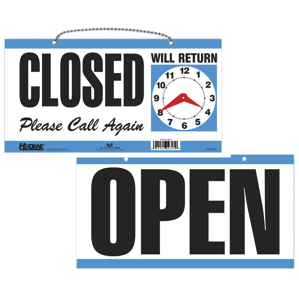 Open/Closed Sign With Clock – Jerrol's
