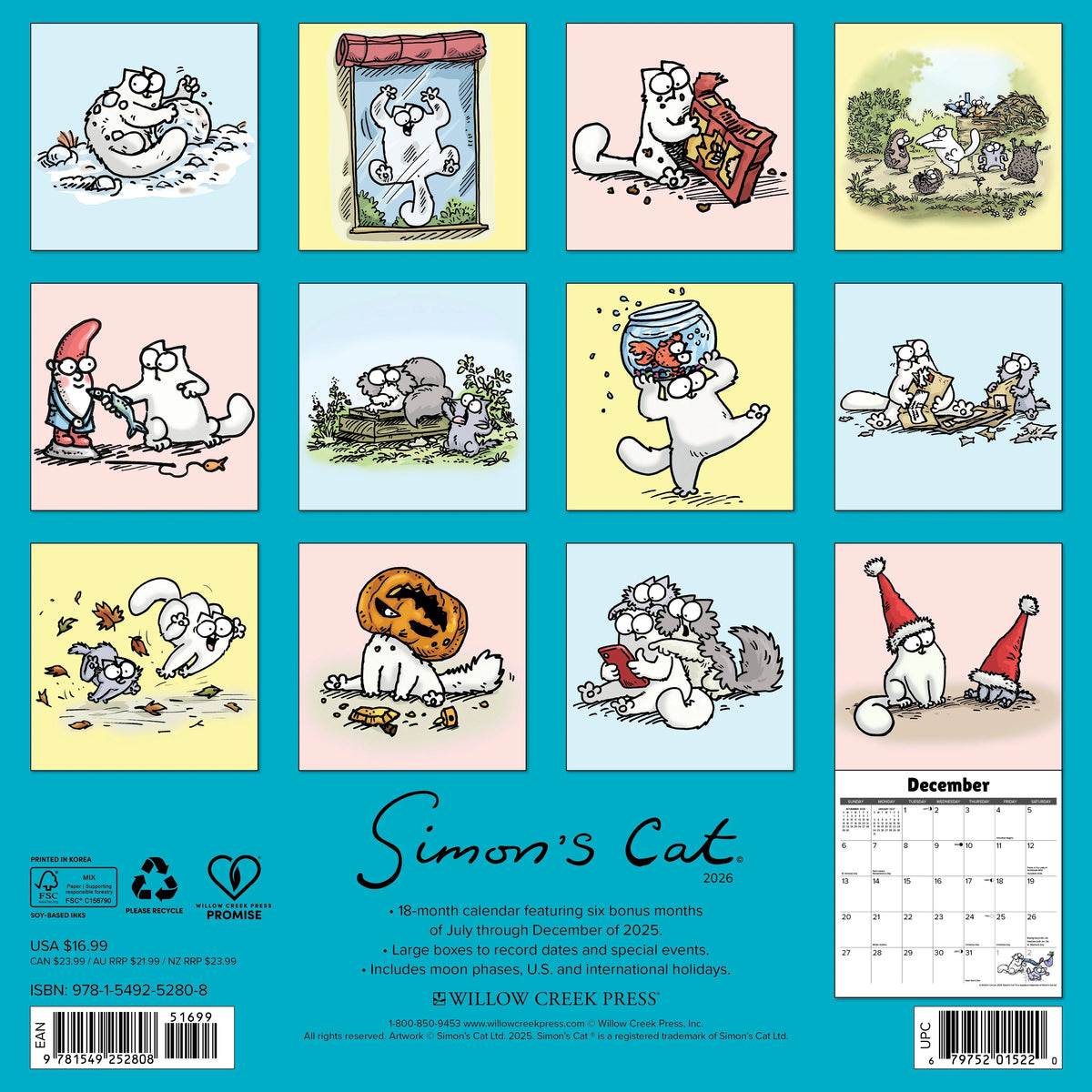 2026 Simon's Cat Wall Calendar – Jerrol's
