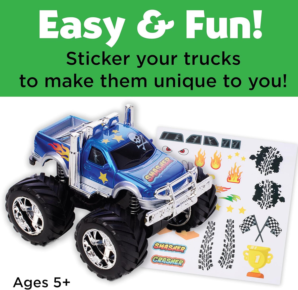 Creativity For Kids Monster Trucks Kit: Customize 2 Monster Truck Toys ...